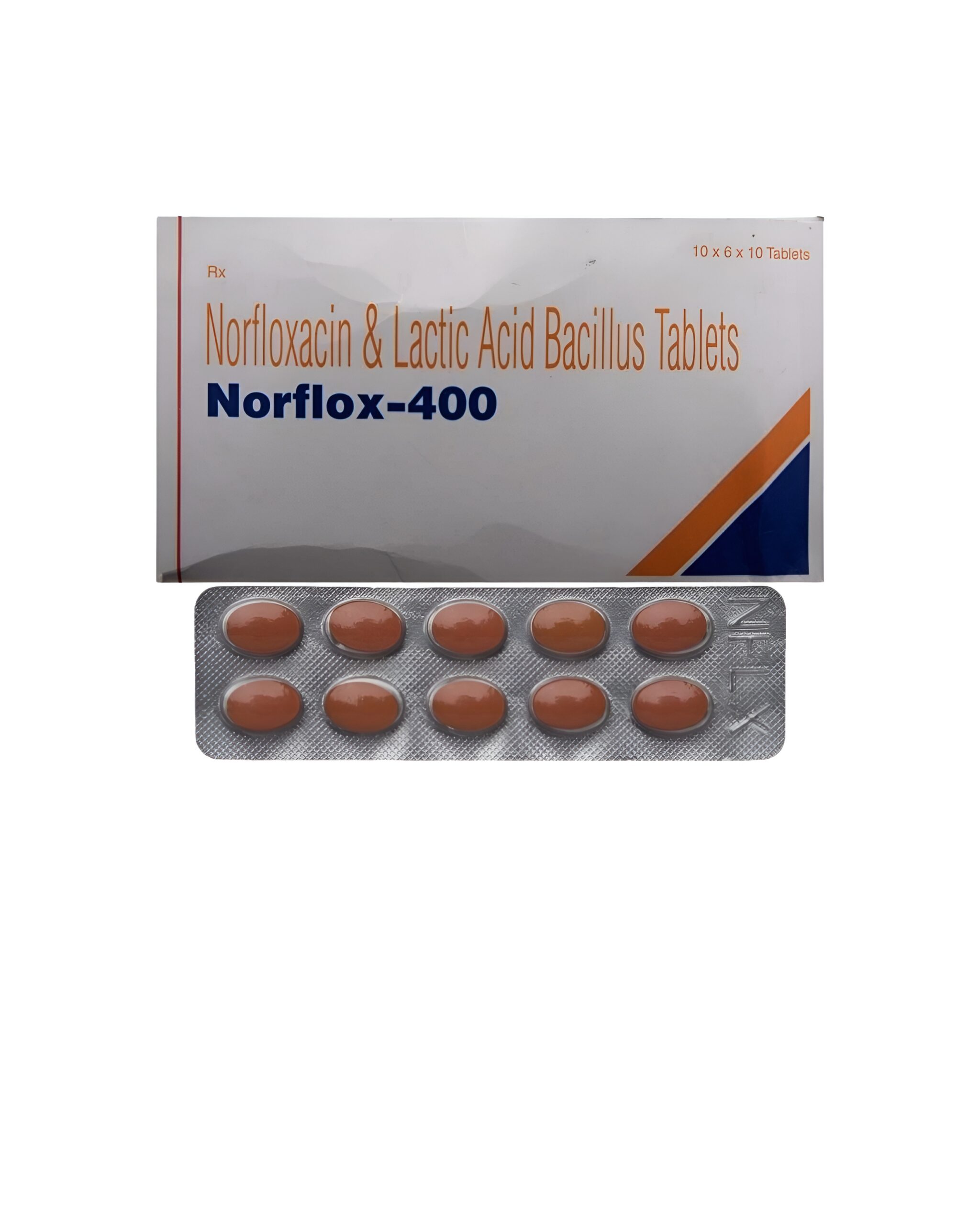Norflox 400 Tablet(Norfloxacin (400mg) + Lactobacillus (120Million ...
